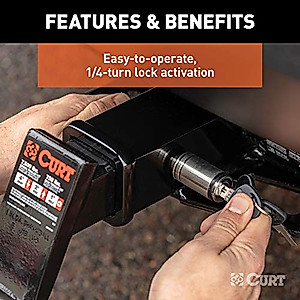 CURT 23516 Stainless Steel Trailer Hitch Lock, 5/8-Inch Pin Diameter, Fits 2-Inch Receiver