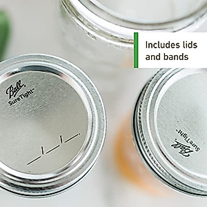 Ball Regular Mouth Pint (16 oz.) Mason Jars with Lids and Bands, for Canning or Drinkware, 8 Count