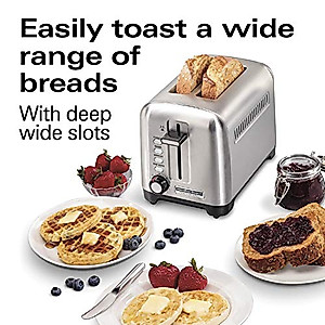Hamilton Beach Professional 22991 Toaster with Deep & Wide Slots for Artisan Bread & Bagel and Sure-Toast Technology, Auto Shutoff, 2-Slice, Stainless Steel