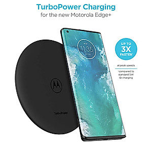 Motorola TurboPower Wireless Charger- 15W Qi Charging pad with 6.6ft Cable and AC Charger for Motorola Edge 2022, Edge+ 2022, Moto Edge Plus 2020/2022, ThinkPhone