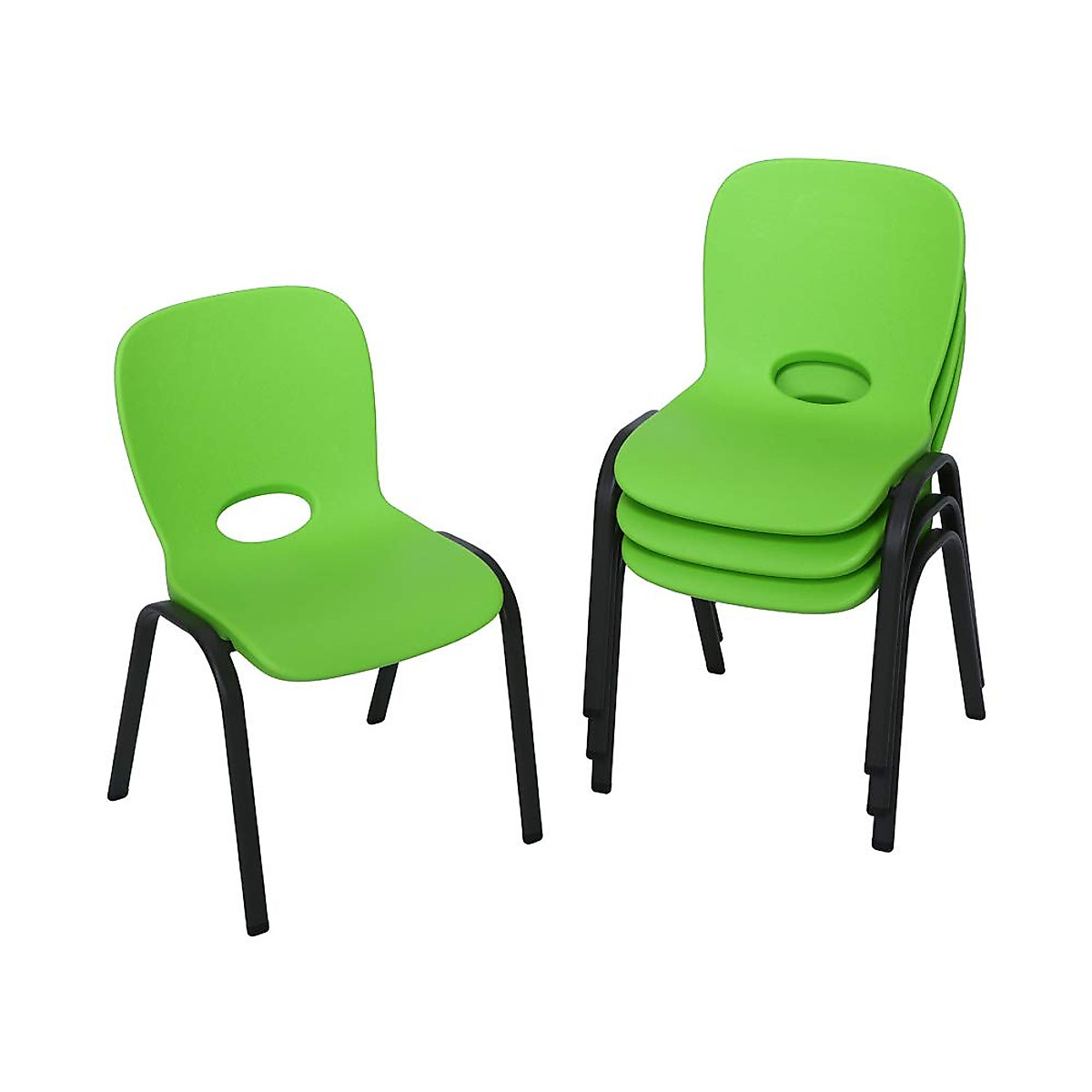 Lifetime 80473 Kids Stacking Chair (4 Pack), Lime Green