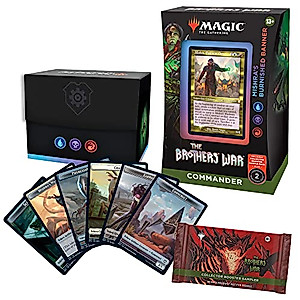 Magic: The Gathering The Brothers’ War Retro-Frame Commander Deck - Mishra’s Burnished Banner (Blue-Black-Red) + Collector Booster Sample Pack