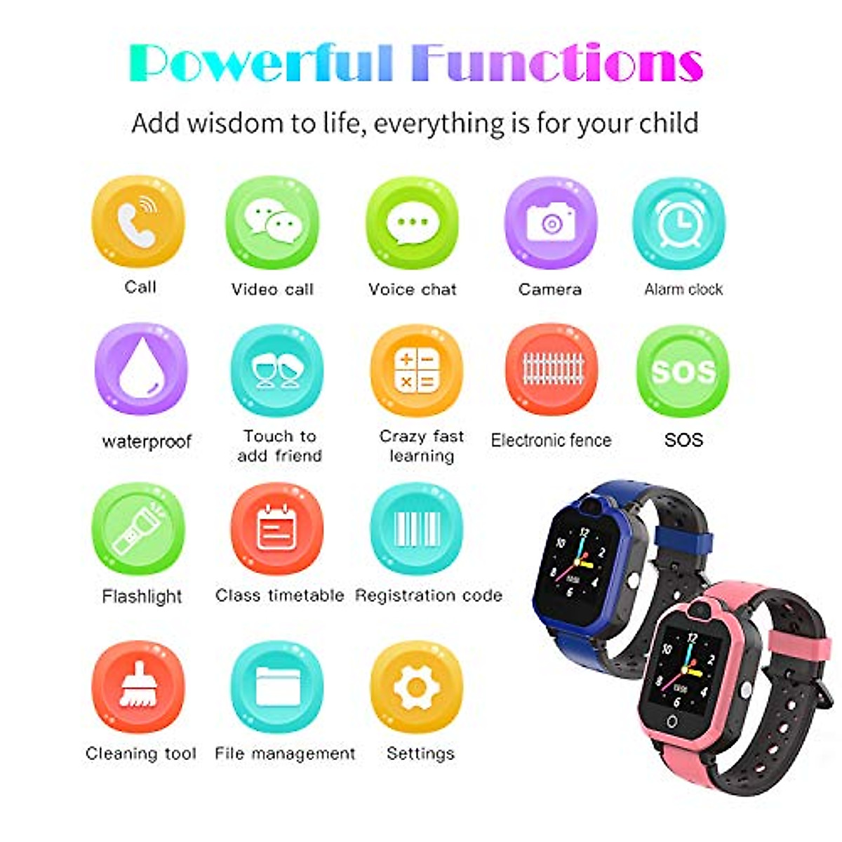 PTHTECHUS 4G GPS Kids Smartwatch Phone - Boys Girls Waterproof Watch with GPS Tracker 2 Way Call Camera Voice & Video Chat SOS Alarm Pedometer WiFi Wrist Watch Birthday Gifts for Students, 4G Blue