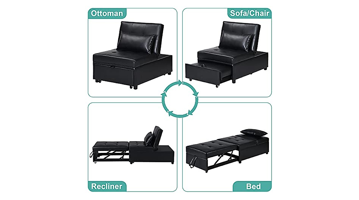 4 in 1 Convertible Sleeper Chair Bed for Small Spaces