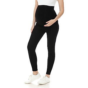 Leggings Depot Women's Maternity Jeans Pregnancy Denim Jeggings (Full Length, Black, X-Large)