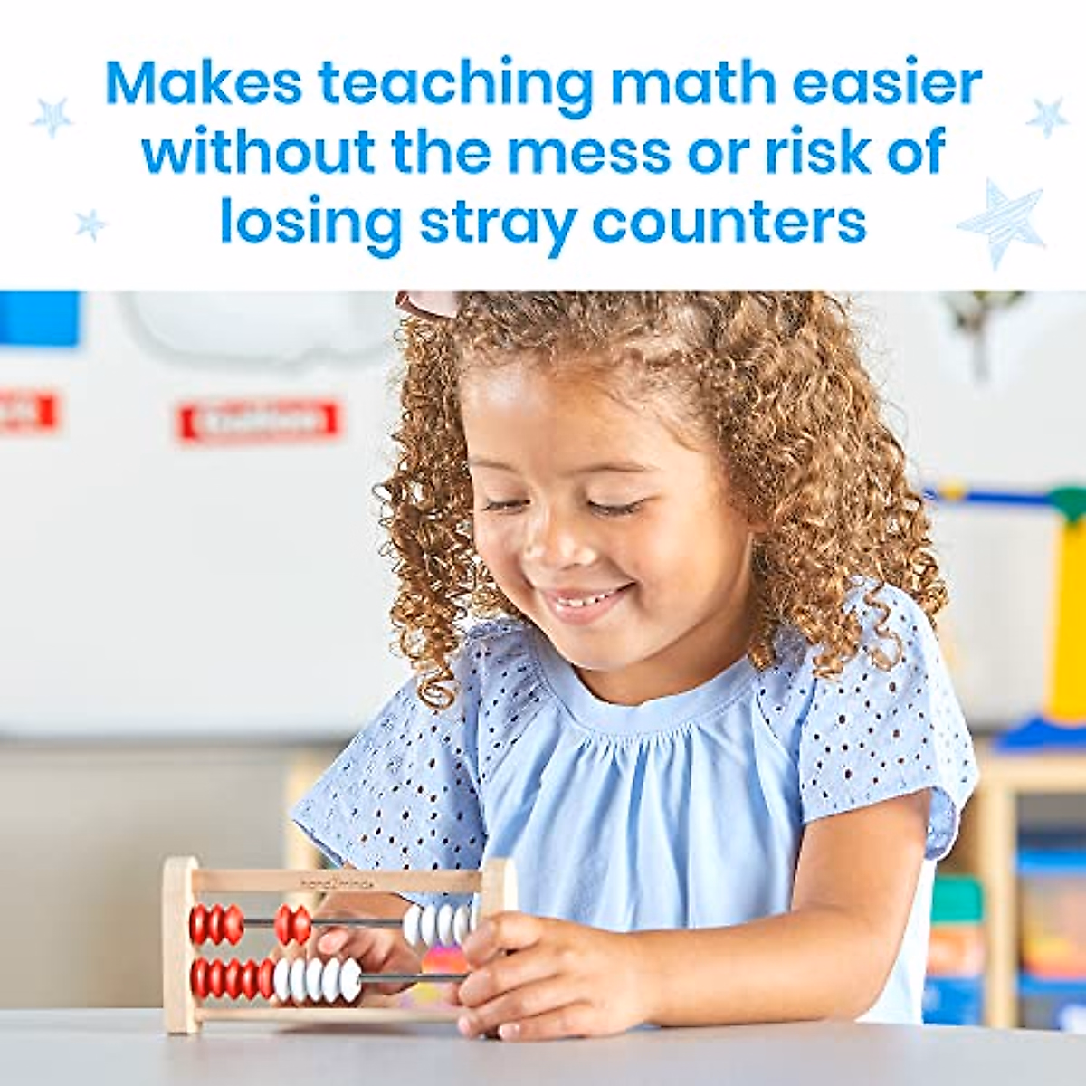 hand2mind Mini 20 Bead Wooden Rekenrek, Abacus for Kids Math, Math Manipulatives Kindergarten, Counting Rack for Kids, Counters for Kids Math, Educational Toys for Elementary Kids (Set of 4)