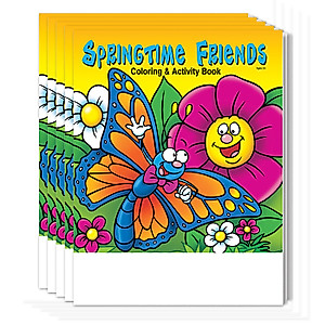 ZOCO - It's Spring - Springtime Friends - Kids Educational Coloring Books (25 Bulk Pack, Without Crayons) - Handout for Students Ages 4-8 - Games, Puzzles, Activities for Kids