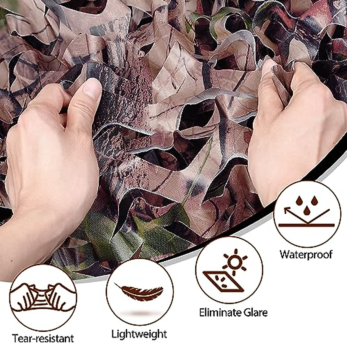 Yeacool Camo Netting Camouflage Netting Camo Blind Army Net Sunshade Mesh for Hunting Military Decorations Party Shooting (Camo Bionic Leaves, 32.8ftx5ft, 10m*1.5m)