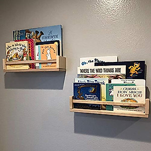 Gneric Floating Shelves for Wall, Burlywood Nursery Book Shelves, 15.7 inch Kids Bookshelf, Wall Shelves for Living Room Bedroom Decor,Kitchen Spice Rack,Bathroom Storage Rack(2 Pack)