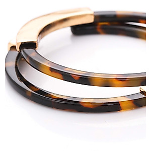 Hoop Earrings for Women Geometry Acrylic Resin Earrings Bohemia Tortoise Shell Earrings Mottled Statement Stud Earrings Fashion Jewelry(Dark Leopard)