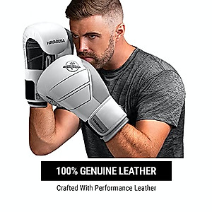 Hayabusa S4 Leather Boxing Gloves for Women & Men - White, 16oz