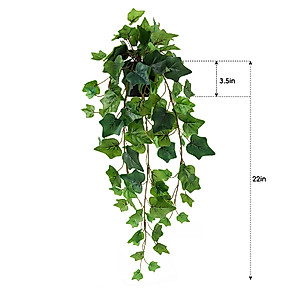 LuckyGreenery Artificial Ivy, Realistic Fake Plant with Plastic Pot for Home Office Garden Decoration (22in Long)