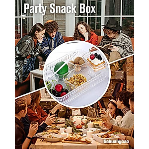 Gehuangbao Food container acrylic Serving Tray,Large Platter with Lid 24 Removable Bowls,Condiments Appetizers Snacks Nuts Platter,Perfect for Party Wedding Family (4 Sets)