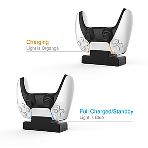 PS5 Controller Charger Station,Daugee Single Fast Charging AC Adapter,PS5 Charging Station Compatible with Dual Playstation 5 Controller（Black）