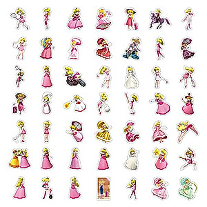 Stickers for Peach Princess Party Favors Supplies Kids Teens Girls Party Toys Decorations Vinyl Waterproof Laptop Water Bottle Stickers A