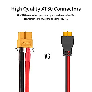 ELFCULB 10AWG 2FT SAE to XT60 Connector Extension Cable with SAE Polarity Reverse Adapter for Solar Generator Portable Power Station Solar Panel