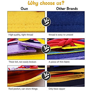 ABirdon Busy Board for Toddlers, Montessori Toys for Baby Learn Preschool Basic Skills, Sensory Toys for Practice Fine Motor Skills, Autism Educational Learning Toys for Airplane, Car or Home