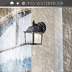 Simple Modern Outdoor Wall Light,Wall Sconce,Wall Lanterns Black, Outdoor Light Fixtures，Cast Aluminum, Anti-Rust, Transparent Glass lamp，Suitable for Courtyards, Villas, Parks, Plazas (2pack-)