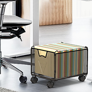 SimpleHouseware Stackable Mesh Hanging File Organizer with Wheels, Black