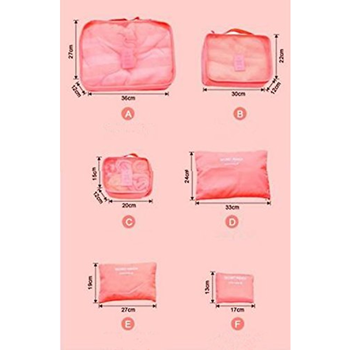 King&Pig 6pcs Travel Organizer Pouches Waterproof Luggage Clothing Finishing Bag (navy blue)