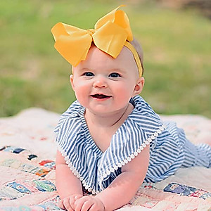 WillingTee 6 Inch 30 Colors Boutique Grosgrain Ribbon Hair Big Bows Headbands for Baby Girls Infants Toddler Kids Teens and Children