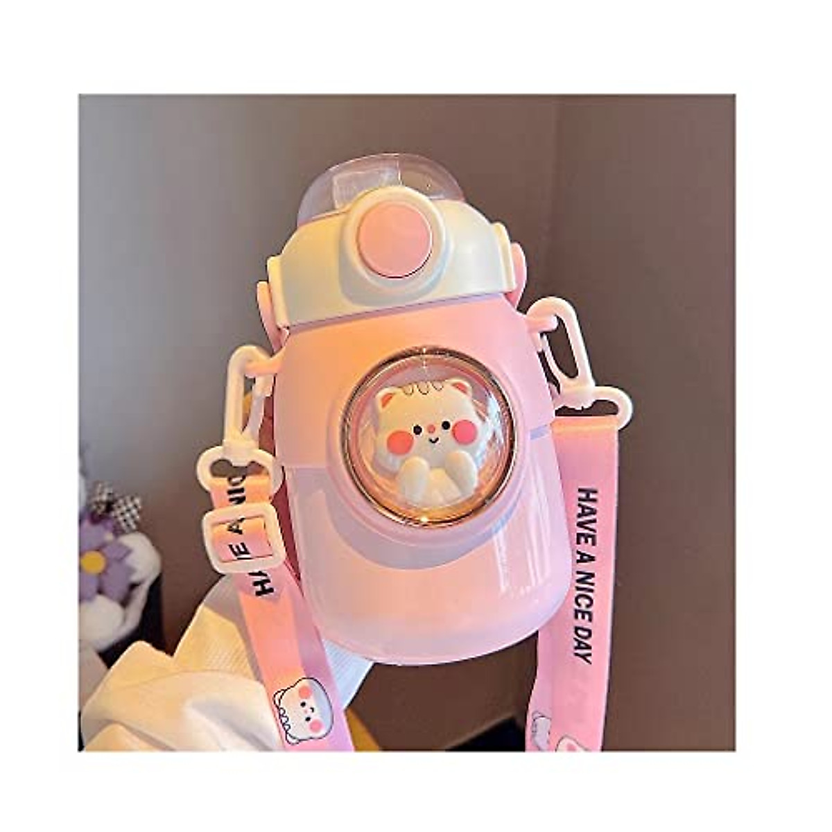 Stainless Steel Water Bottles for School BPA Free Insulated Water Bottle with Straw And Lid (Pink)