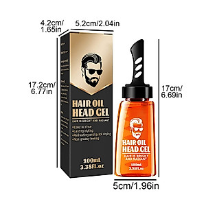 Style 1 Generic 2-in-1 Hair Styling Gel with Comb, Fluffy Men Fast Build Hair Salon Styling Wax Gel Moisturizing Long-lasting, 3.38 Fl Oz