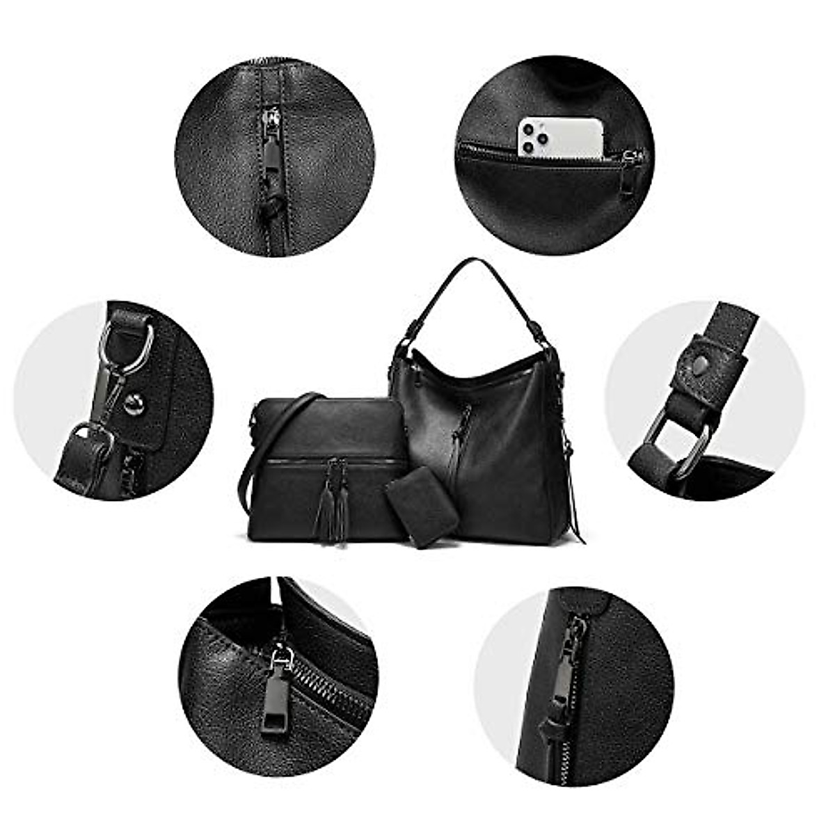 Women Fashion Handbags Wallet Tote Bag Shoulder Bag Top Handle Satchel Purse Set 3pcs