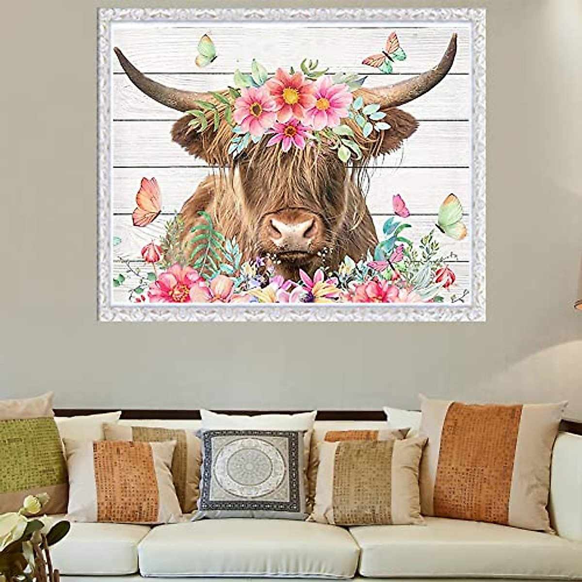 Nzhidey Diamond Painting Kits - Cow Diamond Art for Adults Kids Beginners, 5D Diamond Painting Cow for Gift Home Wall Decor(16 x 12 inch)