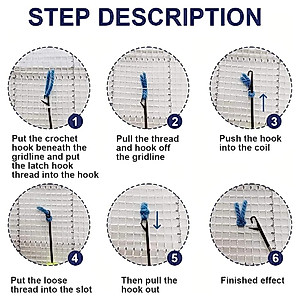 Purple Rose Latch Hook Kits Pillow Crochet Yarn Rug Pre-Printed Cushion DIY Needlework Pillowcase Hook and Latch Kit Christmas Home Sofa Decoration 43x43cm