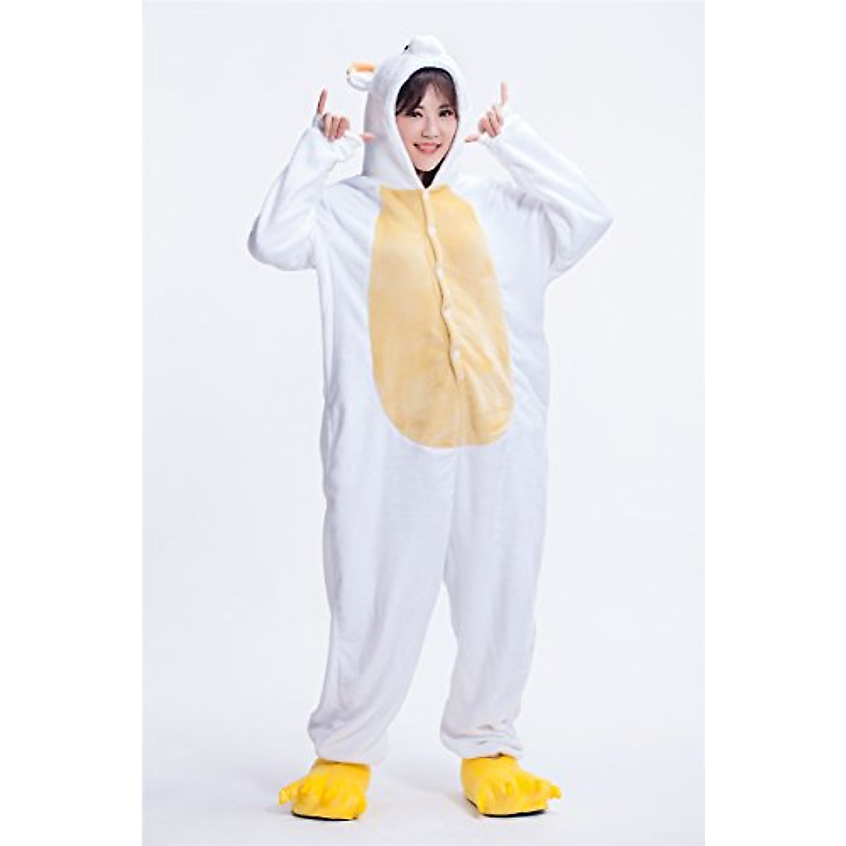 Sheep Kigurumi Cosplay Halloween Romper Soft Cozy Jumpsuit Costume L White