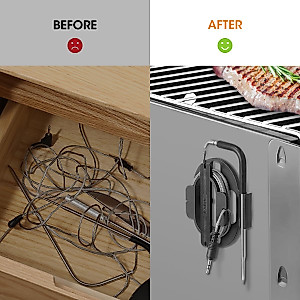 Aieve Meat Probe Organizer, 2 Pack Magnetic Thermometer Probe Spool Warp for for Pit Boss/Traeger/ThermoPro Digital Thermometer Probe