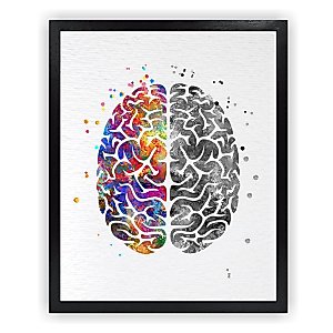 Dignovel Studios 11X14 Unframed Brain Creativity Inspiration Watercolor Art Print Poster Housewarming Wall Giclee Office Home Decor DN526