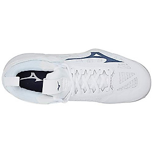 Mizuno 430260.0051.16.1150 Wave Momentum Women's Volleyball Shoe White-Navy (0051) 11 1/2 (1150)