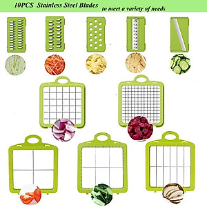 Alrens Vegetable Chopper Mandoline Slicer Pro 15 in 1 Vegetable Slicer Cutter with Multi Blade Onion Chopper for Potato Tomato Cucumber Carrot