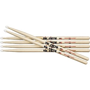 Vic Firth 3-Pair American Classic Hickory Drumsticks Nylon 5B