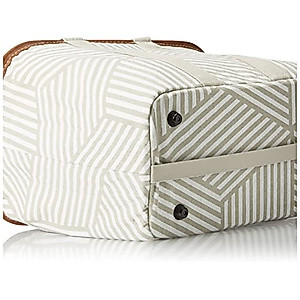 CleverMade Canvas Tote Bag - Reusable Collapsible Basket, Durable Heavy Duty LUXE Grocery Shopping Bag, Geometric Taupe , 20L