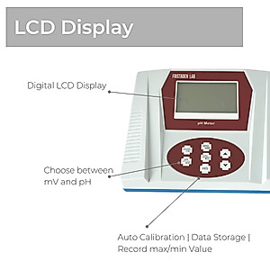 Fristaden Lab Benchtop pH Meter, 0.01 pH Accuracy | Scientific pH Meter for Wine, Beer and More, Digital Bench Top pH Meter and Electrode
