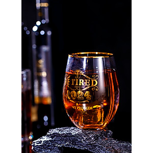 ZCLOMOLC Great Retirement Gifts for Women & Men 2024! This retirement stemless wine glass is a great gift for retirement, going away, Christmas, Thanksgiving, Fathers Day, birthday.