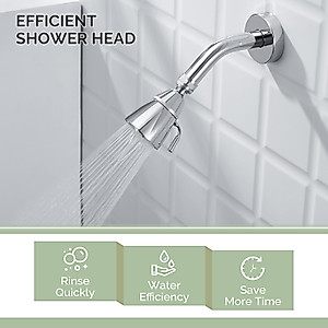 High Flow Shower Head, Angle Simple Solid Brass With Swivel Joint High Pressure Shower Head Adjustable Shower Spray Head Wall Pipe Shower Nozzle Female G 1/2, Chrome