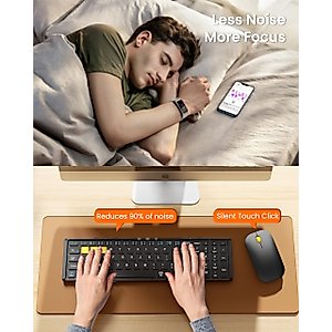 Foldable Bluetooth Keyboard and Mouse, Portable Folding Pocket Keyboard Mouse Combo with Numeric Keypad for Business and Travel for Phone Tablet Laptop (2.4G+Dual BT)
