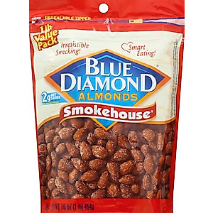 Blue Diamond Almonds Gluten Free Smokehouse Flavored Snack Nuts, 16 Oz Resealable Bag (Pack of 1)