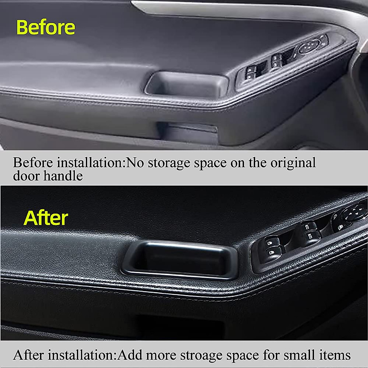 Vesul Front Row Door Organizer Compatible with Ford Explorer 2011 2012 2013 2014 2015 Armrest Storage Tray Phone Container Handle Pocket ABS Tray Insert Glove Pallet