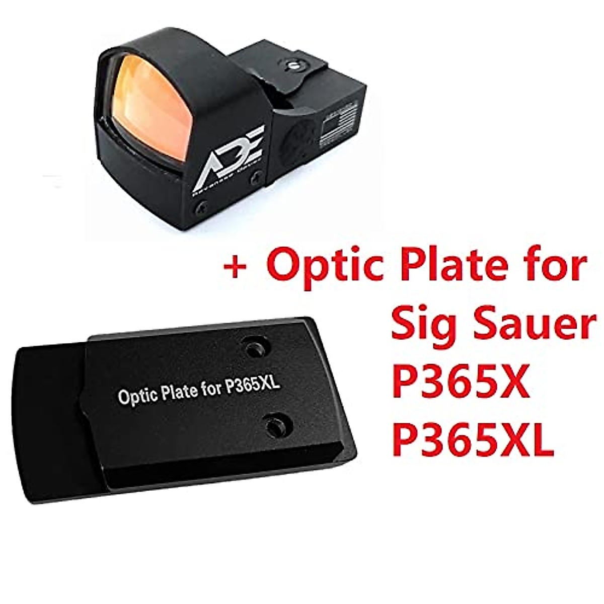 Ade Advanced Optics Crusader RD3-009 Red Dot Reflex Sight + Optic Mounting Plate for Sig Sauer P365XL/P365X Handgun