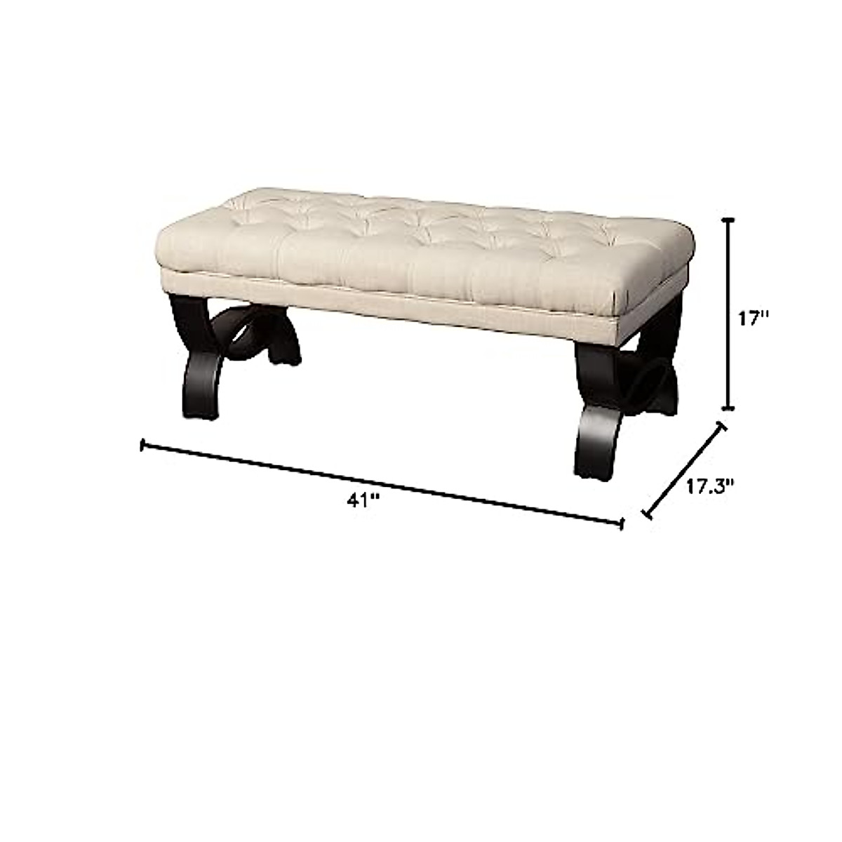 Christopher Knight Home Scarlett Tufted Fabric Ottoman / Bench, Light Beige