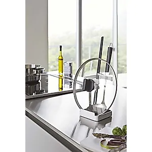 Yamazaki Home Ladle Holder-Lid Stand For Utensils In Kitchen,, Steel, Water Resistant, No Assembly Req., White