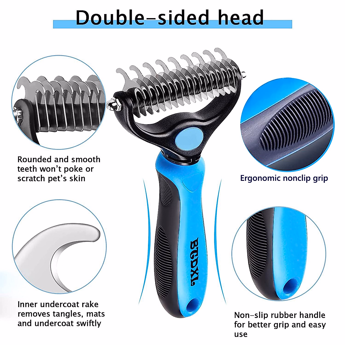 Equigroomer Double Sided Dog Brush for Shedding & Grooming, German Shepherd & Cats