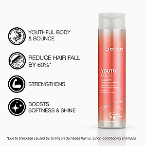 YouthLock Shampoo & Conditioner Set Formulated with Collagen | Youthful Body & Bounce | Reduce Breakage & Frizz | Free of SLS/SLES Sulfates