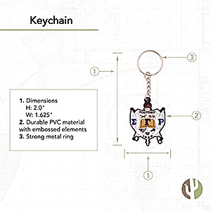 Desert Cactus Sigma Gamma Rho Keychain PVC Material Decorative Keychain Sigma (PVC Keychain - Crest)