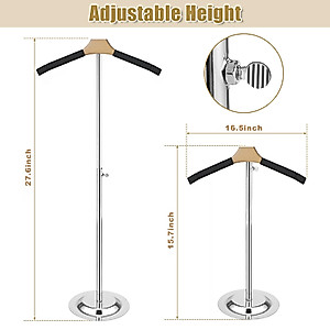 Gonoce Adjustable T Shirt Display for Adult, Flexible Shoulder Stand, Portable Hanging Metal Clothes Display, Hanger Rack for Shirt Clothing Coat Retail, Height 15.6-27.6 Inch (1Pcs Black)